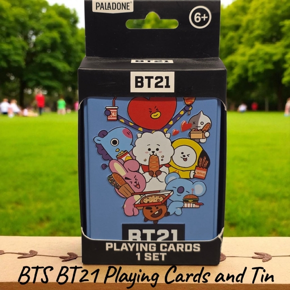Games | Bts Bt21 Playing Cards In Tin Box New Shooky Mang Cooky Koya ...